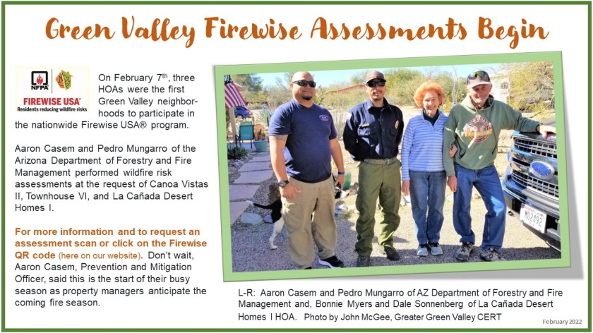 FIREWISE USA® Program – Greater Green Valley CERT · Green Valley, Arizona